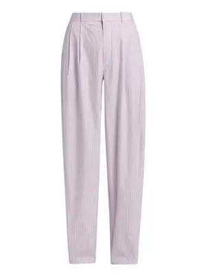 Ronny Kobo Davika Striped Cotton Tapered-leg Pants - Hydrangea