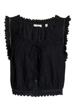 DÔEN Traveler Eyelet Top - Black