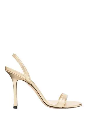JIMMY CHOO Jenn 85mm Leather Slingback Sandals - Gold