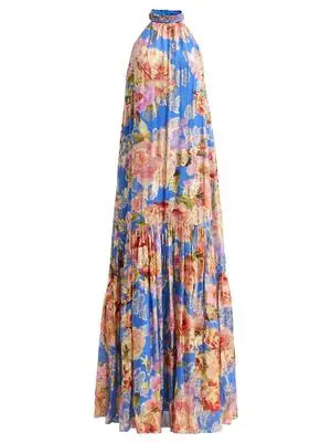 Hemant & Nandita Floral A-line Maxi Dress - Blue