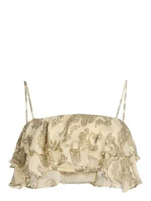Hemant & Nandita Paisley Tiered Ruffled Top - Multi
