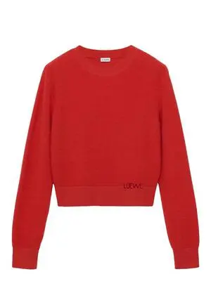 Loewe Stitch Logo Wool Sweater - Red