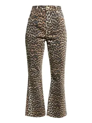 GANNI Betzy Crop Jeans - Leopard