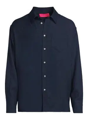 THE ELDER STATESMAN Cashmina Pocket Shirt - Twilight