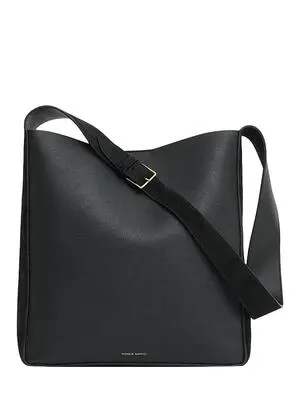 MANSUR GAVRIEL Leather & Suede Box Tote Bag - Black