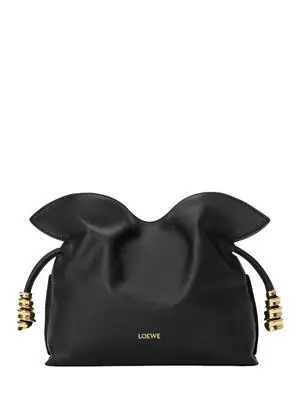 Loewe Coil Flaco Mini Leather Clutch - Black