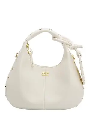 GANNI Mini Studded Hobo Bag - Egret