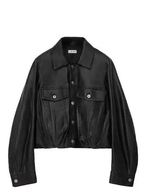Loewe Leather Bomber Jacket - Black