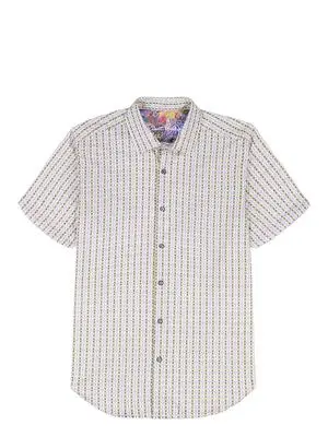 Robert Graham Abbotswell Geometric Stretch-cotton Short-sleeve Shirt - Multi