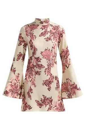 HEMANT & NANDITA Printed Bias-cut Mini Dress