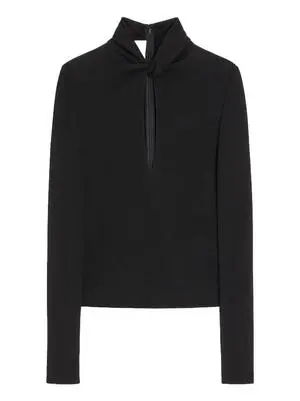 Valentino Garavani Crepe Jersey Top - Black