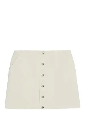 Apparis Ella Cotton Canvas A-line Miniskirt Off White