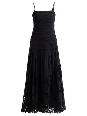Hemant & Nandita Pleated A-line Maxi Dress - Black