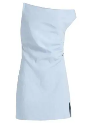 Ronny Kobo Winnie Draped One-shoulder Minidress - Ice