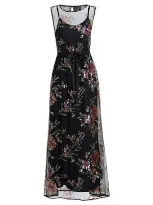 Johnny Was Siza Floral Mesh Maxi Dress - Black