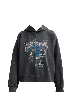 GANNI Isoli Crop Hoodie - Phantom