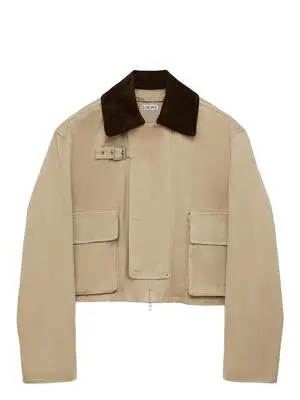 LOEWE Corduroy Spread Collar Short Parka