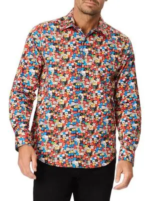 Robert Graham Snake Eyes Dice-print Stretch Cotton Shirt - Multi