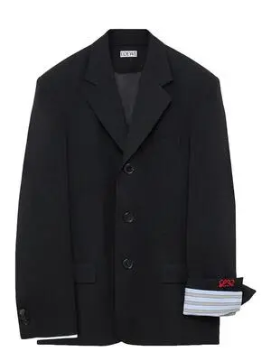 Loewe Wool Single-breasted Jacket - Black