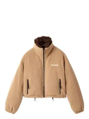 Miu Miu Fleece Down Jacket - Brown
