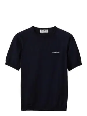 Miu Miu Wool Crewneck Sweater - Blue