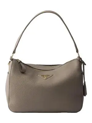 Prada Medium Leather Shoulder Bag Grey