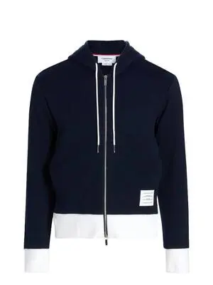 Thom Browne Loopback Jersey Hoodie Jacket - Navy