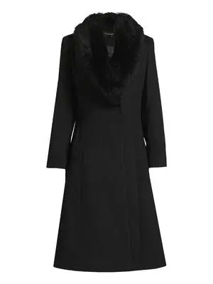 SOFIA CASHMERE Toscana Shearling Trim Coat