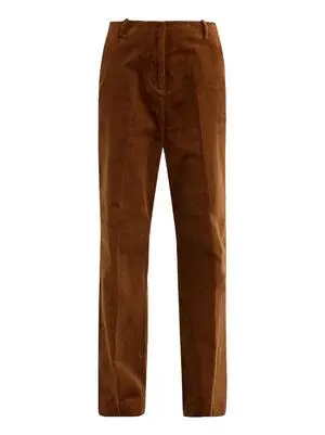 GANNI Corduroy Low Crotch Pants - Tortoise Shell