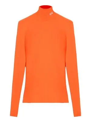 Loewe Fine-knit Turtleneck Top - Orange