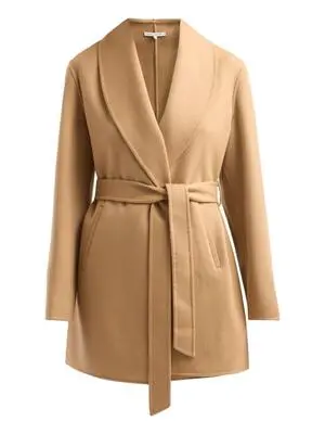 Sofia Cashmere Double Face Wool-cashmere-blend Belted Wrap Coat Camel
