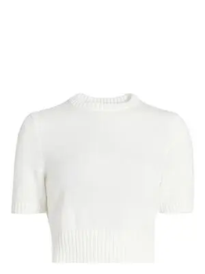 TOCCIN Elsie Short-sleeve Cotton Sweater - Optic