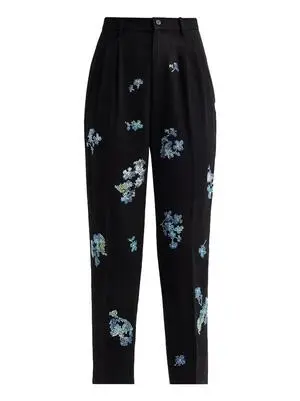 Libertine Bluebell Lane Embellished Tapered-leg Crop Ciggy Pants - Black