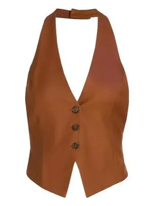 Ronny Kobo Lido Wool-blend Vest - Rust