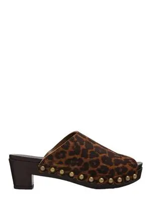 PEDRO GARCIA Nain 65mm Studded Leopard-printed Suede Clogs