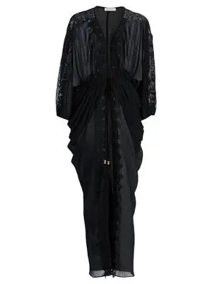 Ramy Brook Bernice Lace-trim V-neck Maxi Dress - Black