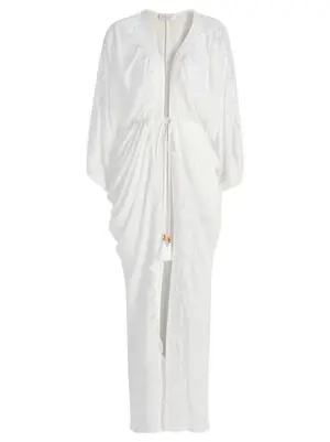 Ramy Brook Bernice Lace-trim V-neck Maxi Dress - White