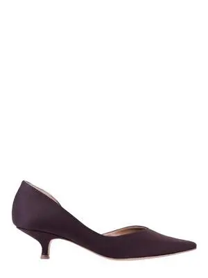 Aera Ariana 45mm Satin Kitten-heel Pumps - Brown
