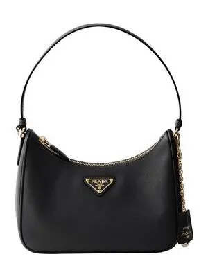 Prada Re-edition 2005 Saffiano Leather Shoulder Bag Black