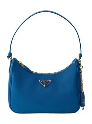 Prada Re-edition 2005 Saffiano Leather Shoulder Bag Blue