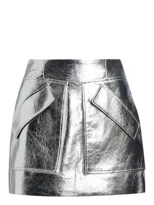 AKNVAS Cherry Metallic-finish A-line Miniskirt - Silver