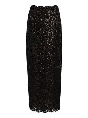 TOCCIN Marielle Cotton-blend Lace Maxi Skirt - Jet