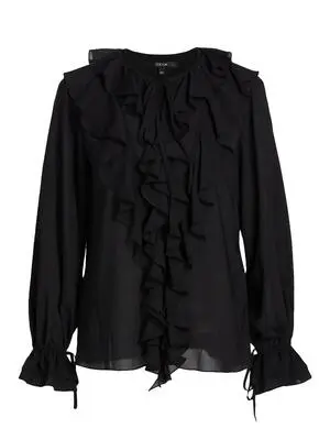 TOCCIN Tobi Exaggerated Ruffle Blouse Jet
