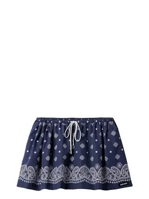 Miu Miu Bandana Print Poplin Miniskirt - Blue