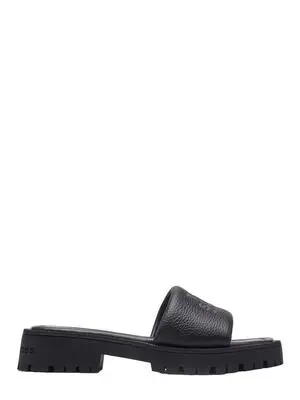 Marc Jacobs The Slide Leather Sandals - Black