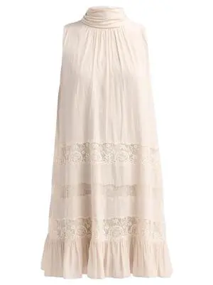 Ramy Brook Samantha Tiered Lace Mini Dress - Bone