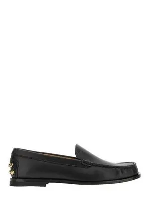 TOD'S Metal-pebble Leather Loafers - Black