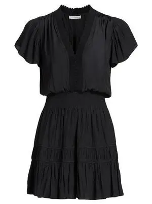 Ramy Brook Irene Tiered Mini Dress - Black