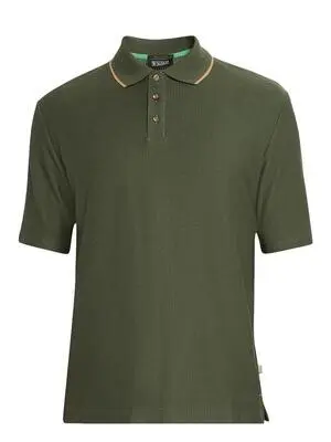 Scotch & Soda Micro-chevron Cotton Fit Polo Shirt - Thyme