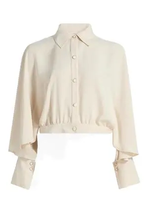 Ramy Brook Lilliana Point Collar Top - Bone